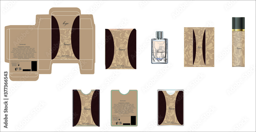 Packaging design, perfume luxury box design template and mock up box ...
