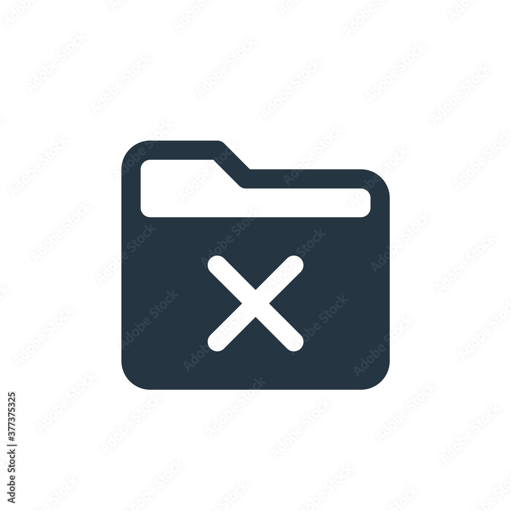 delete folder icon. Glyph delete folder icon for website design and ...