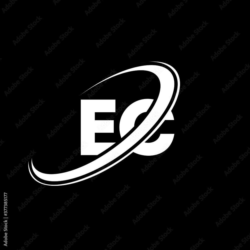 EC logo. E C design. White EC letter. EC/E C letter logo design ...
