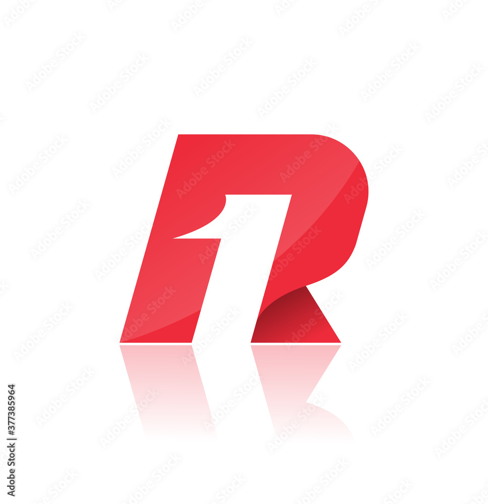 Vetor de Letter R1 modern negative space logo design vector. do Stock ...