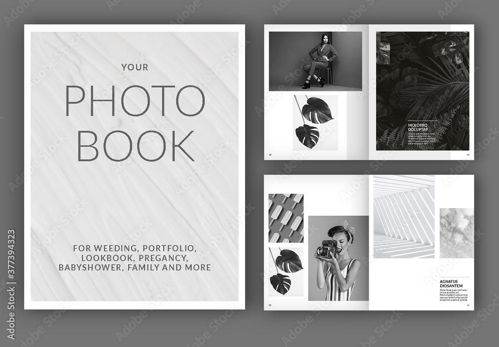 Photo Album Book Layout Stock Template | Adobe Stock