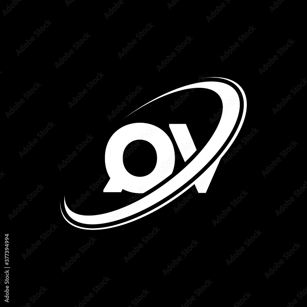 QV logo. Q V design. White QV letter. QV/Q V letter logo design ...