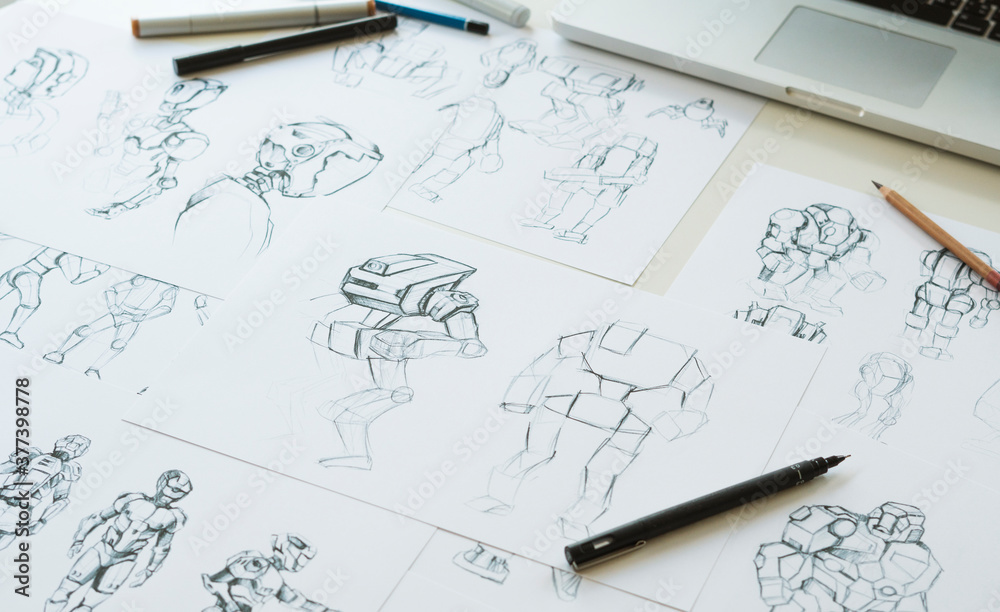 Animation character design video game film production Stock Photo ...