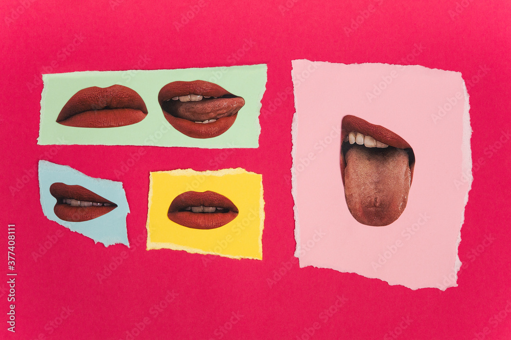 Lips collage Stock Photo | Adobe Stock