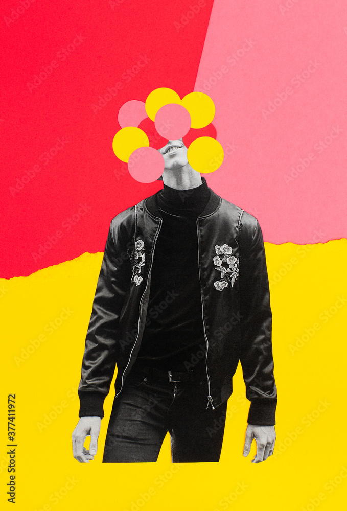 Young man collage Stock Photo | Adobe Stock