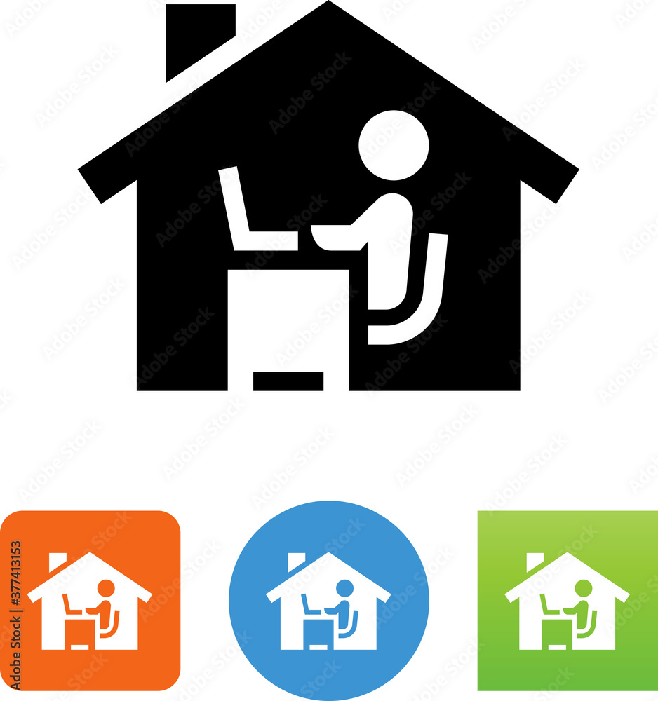 Work From Home Vector Icon Stock Vector | Adobe Stock