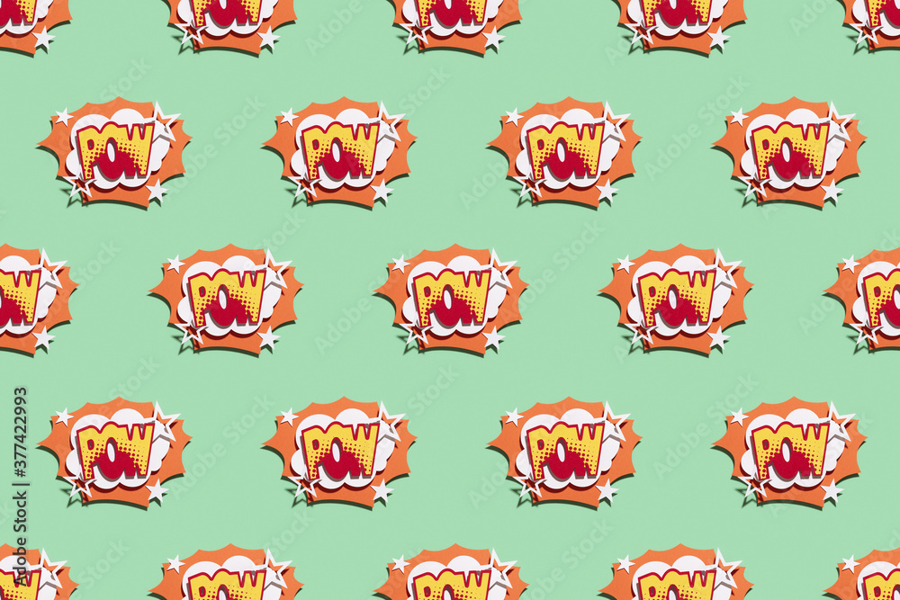 POW"" Pattern design Stock Photo | Adobe Stock