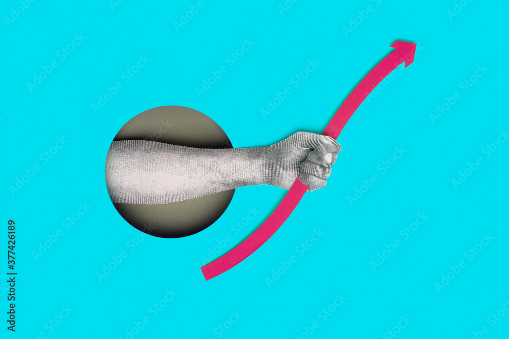 Hand with an arrow Stock Photo | Adobe Stock
