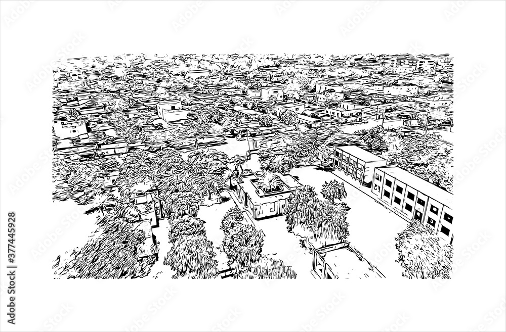 Building view with landmark of Bamako is the capital and largest city ...