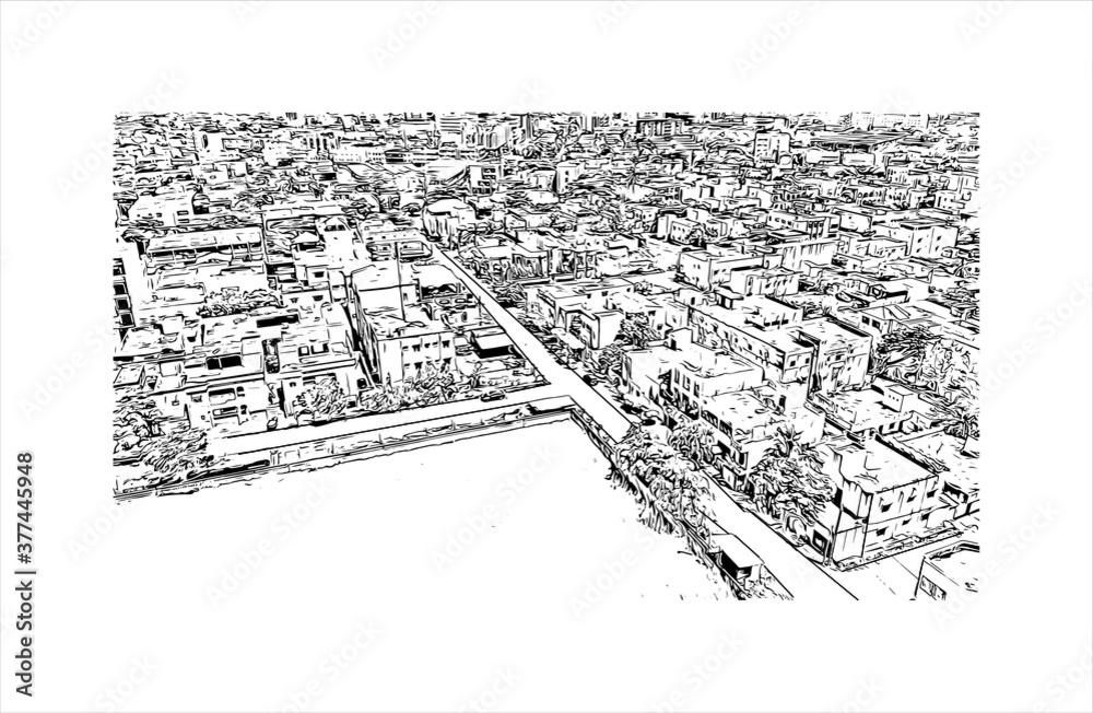 Building view with landmark of Bamako is the capital and largest city ...