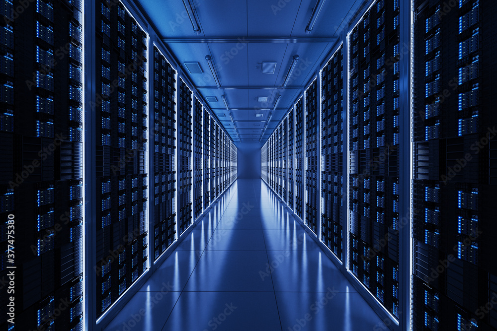 Server room with server tower Stock Photo | Adobe Stock