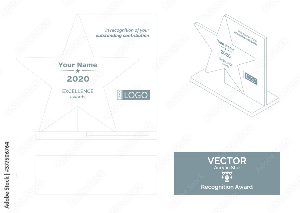 Star trophy Vector Template, Business trophy Distinction Award ...