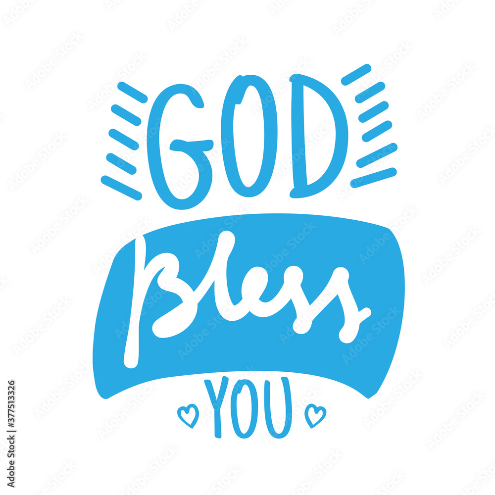 Printable God Bless You. Short Phrase. Hand Lettering Brush Calligraphy ...