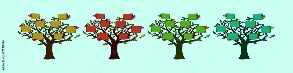 set of family tree template cartoon icon design template with various ...