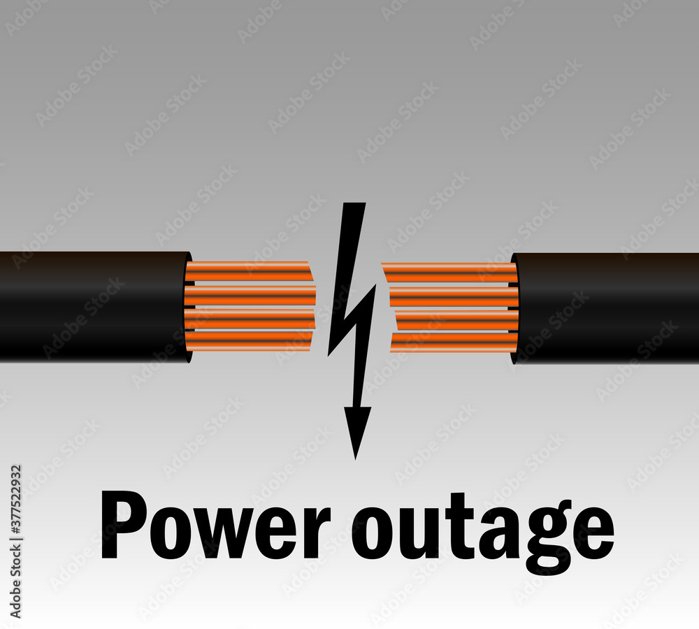Vector illustration of a high voltage circuit breaker signifying a ...