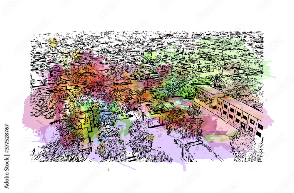 Building view with landmark of Bamako is the capital and largest city ...