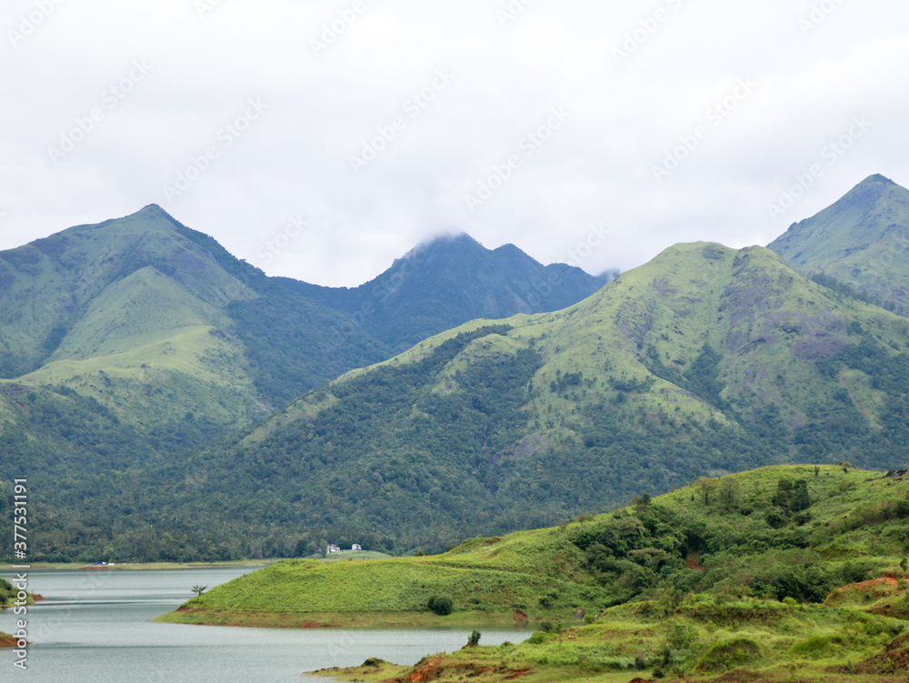 Beautiful hills in the Western Ghats against Banasura sagar dam wayanad ...