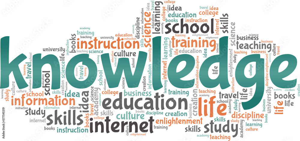 Knowledge vector illustration word cloud isolated on a white background ...