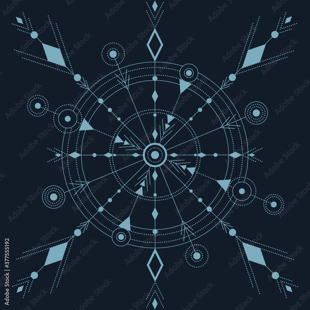 Sacred geometry symbols. Abstract mystical signs. Vector illustration ...