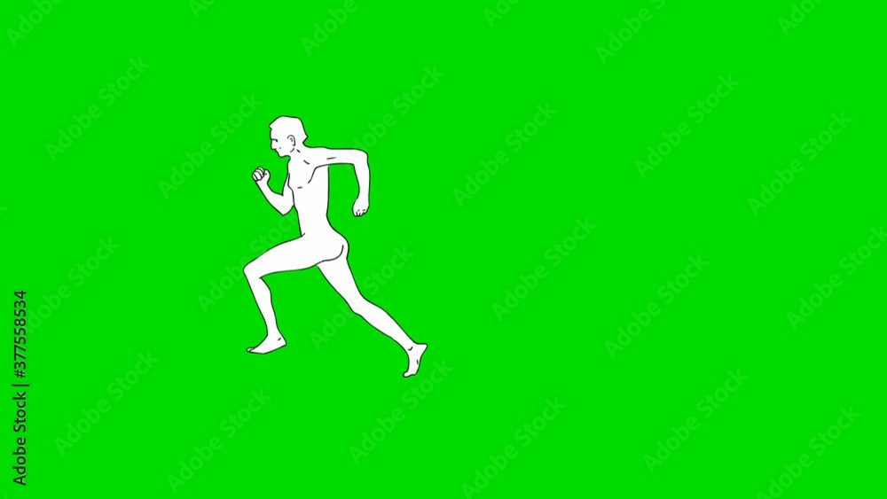 MAN RUNS ON A GREEN SCREEN,Rotoscopied from Muybridge´s Running Man ...