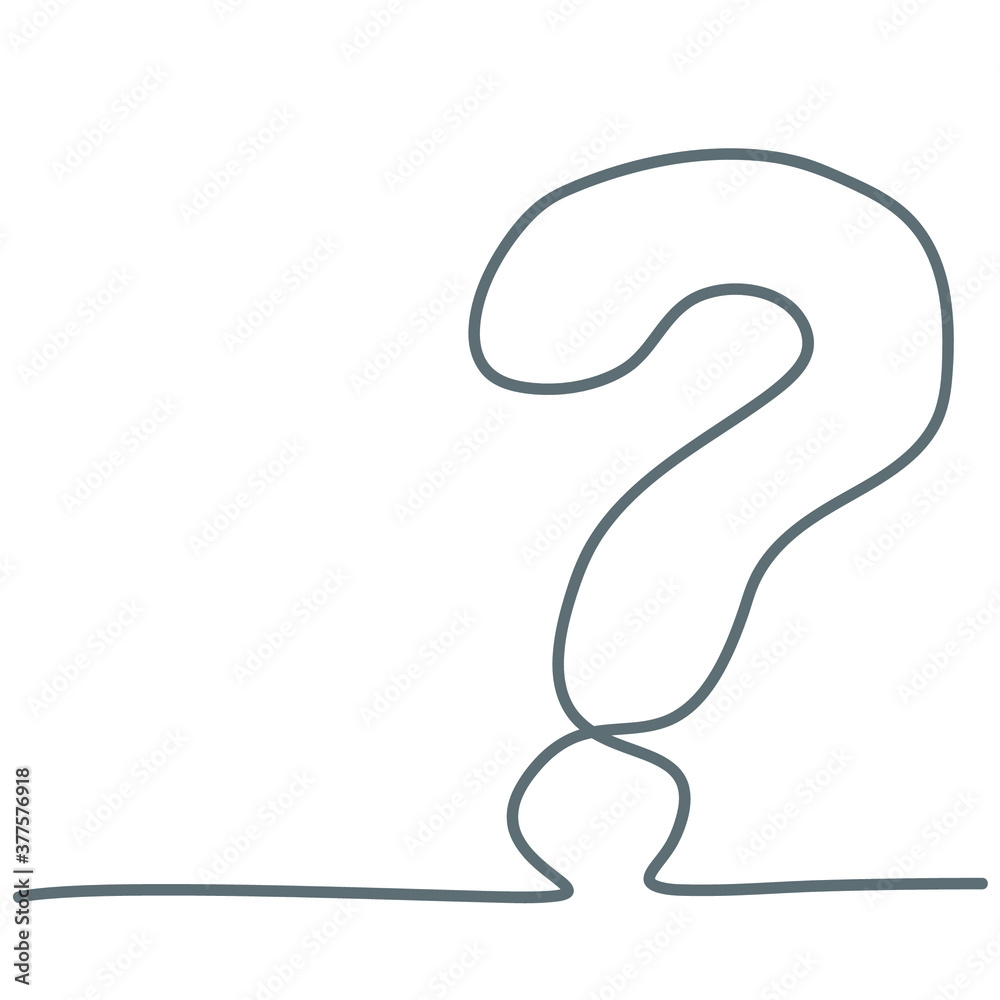 question mark continuous line drawing Stock Vector | Adobe Stock