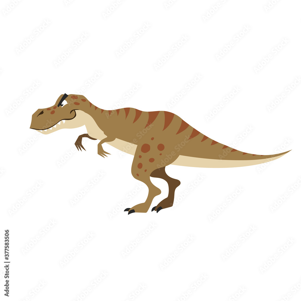 Cartoon dinosaur t-rex. Flat cartoon style tyrannosaurus drawing. Best ...
