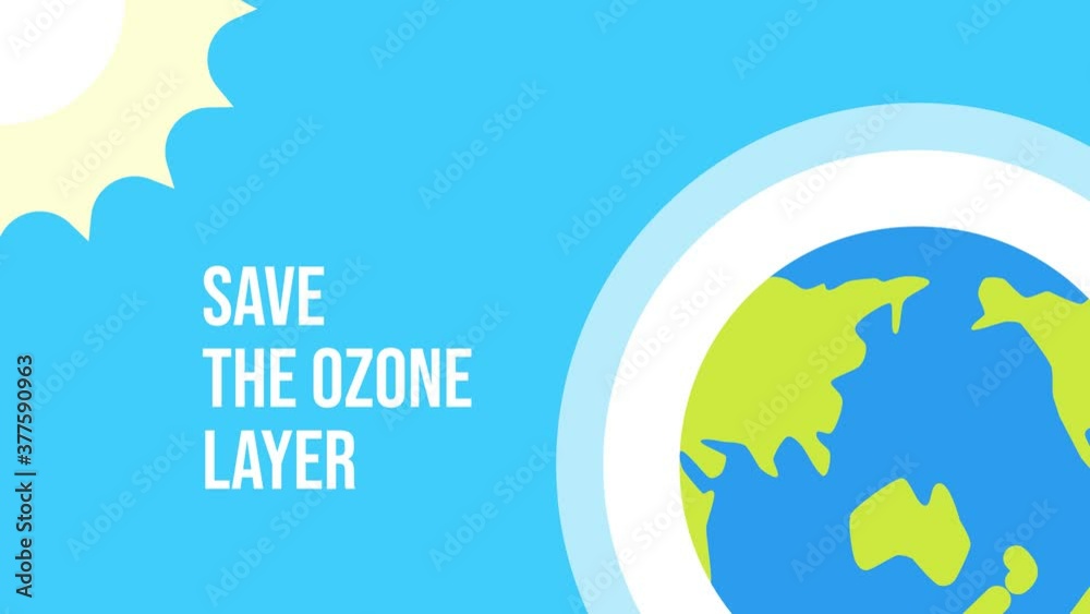 Motion graphic animation for International Day for the Preservation of the Ozone Layer Stock ビデオ ...