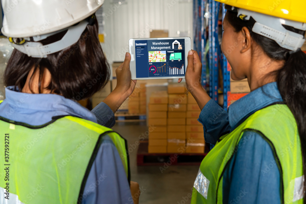 Warehouse management software application in computer for real time ...