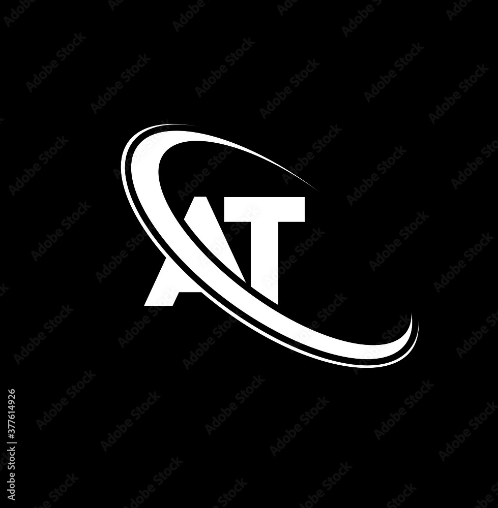 AT logo. A T design. White AT letter. AT/A T letter logo design ...
