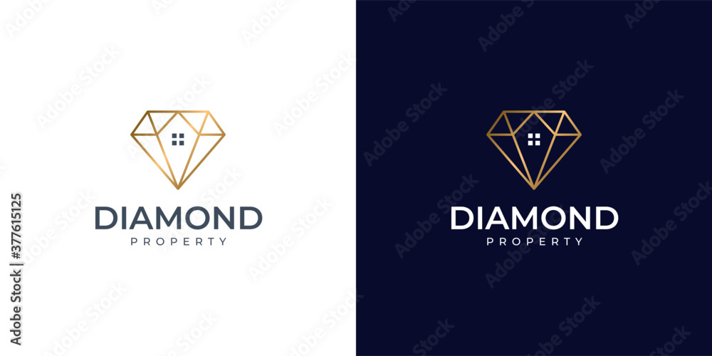 diamond home property logo design vector Stock Vector | Adobe Stock