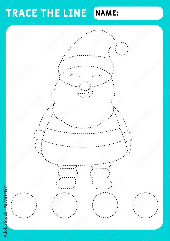 Preschool worksheet for practicing fine motor skills - tracing dashed ...