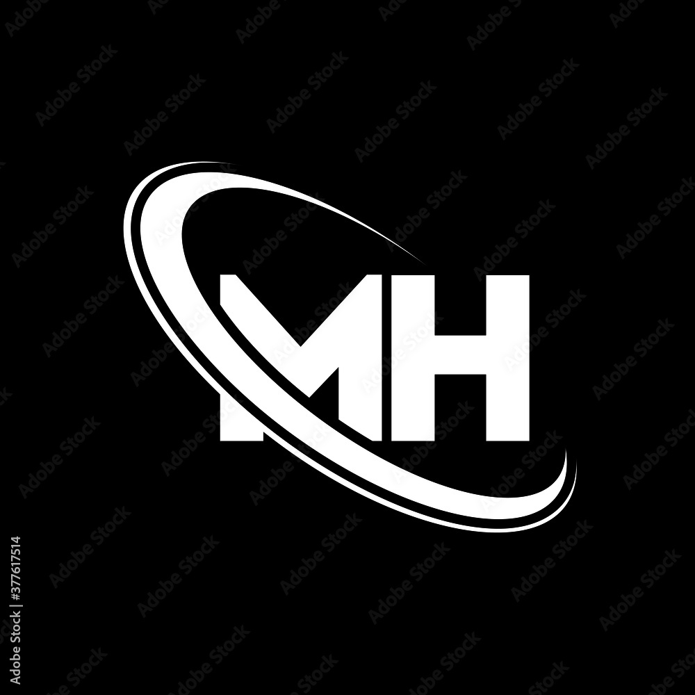 MH logo. M H design. White MH letter. MH/M H letter logo design ...