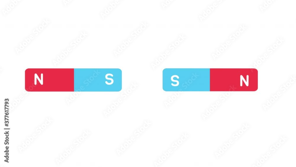 2D animated graphics. The action of anode and negative magnets produces ...