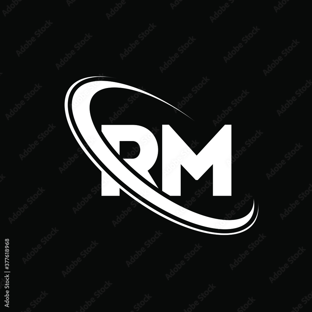 RM logo. R M design. White RM letter. RM/R M letter logo design ...