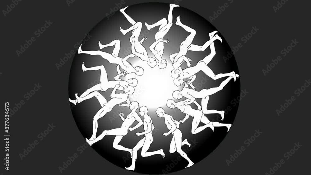 RUNNING MEN,Hand drawn 2D animation.HD 1080.Greenscreen/Alpha matte ...