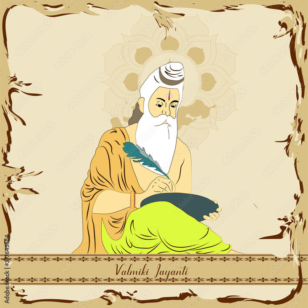 vector illustration Valmiki Jayanti,Indian festival.vectro Stock Vector ...