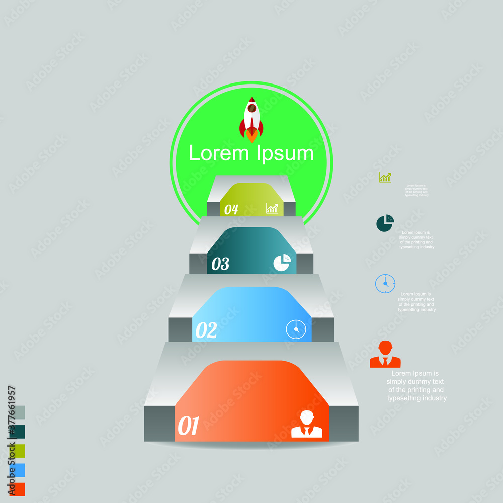 Visualization of business data, infographics. Scheme of process ...