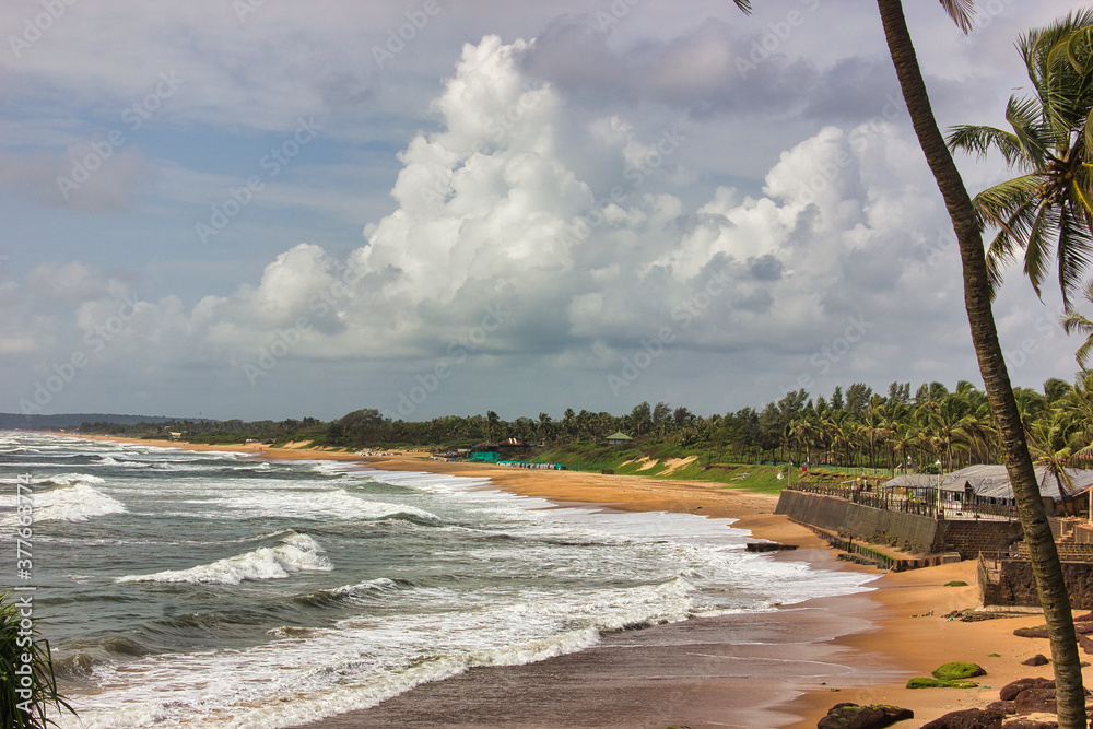 Sea with blue sky,North Goa, near Aguada Fort India Stock Photo | Adobe ...