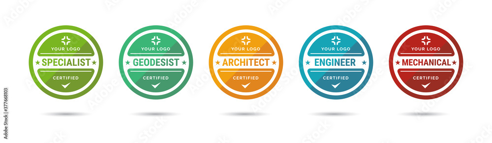 Set of company training badge certificates to determine based on ...