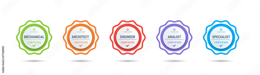 Certified badge logo design for company training badge certificates to ...