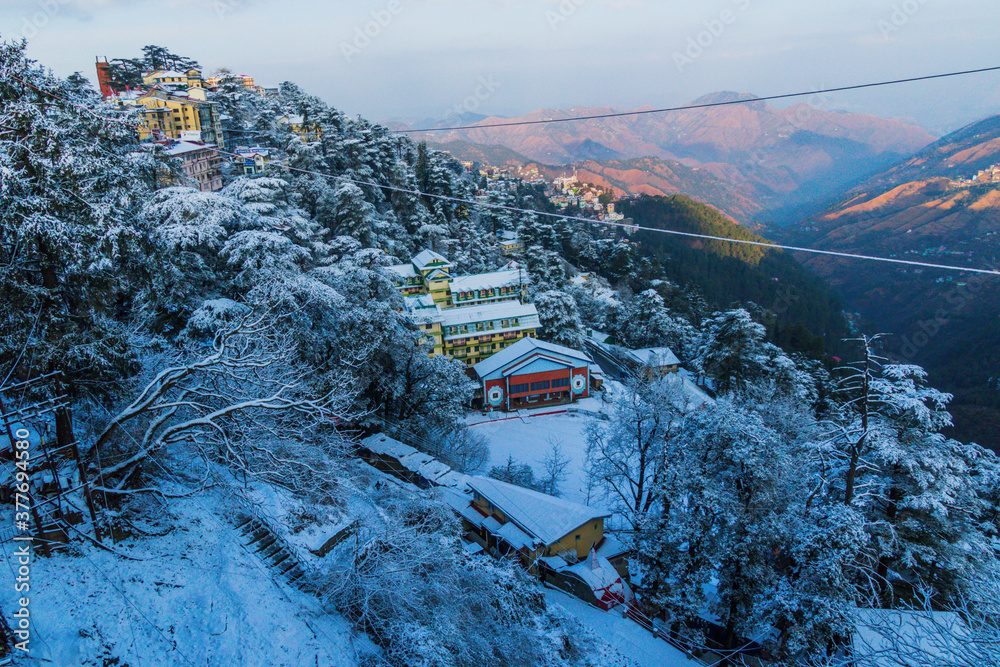 Various views of a snowy Shimla Stock Photo | Adobe Stock