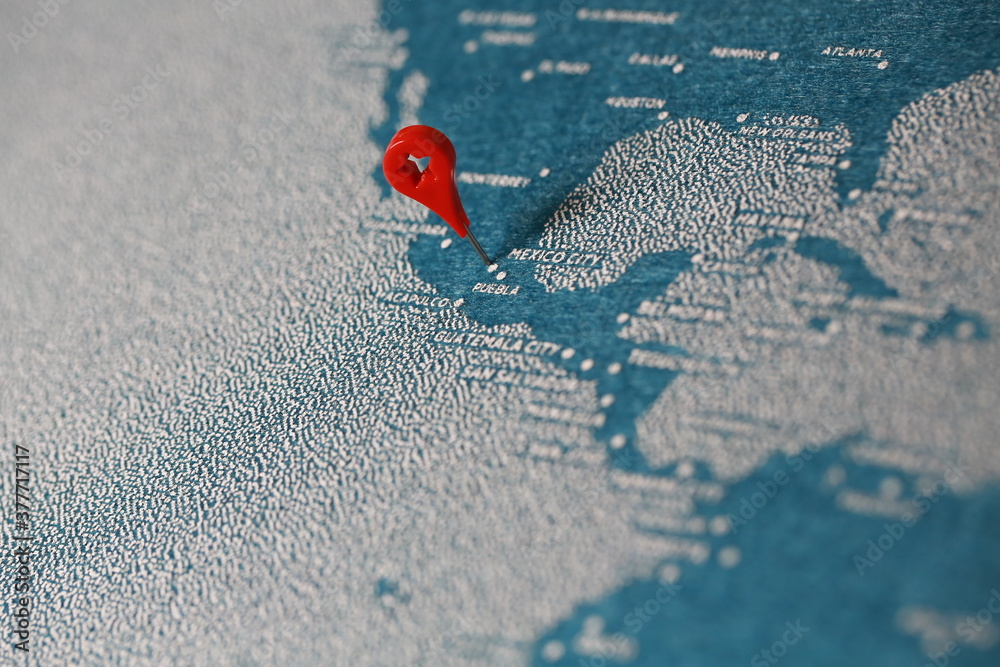 handmade travel felt painted map with pin, mexico Stock Photo | Adobe Stock