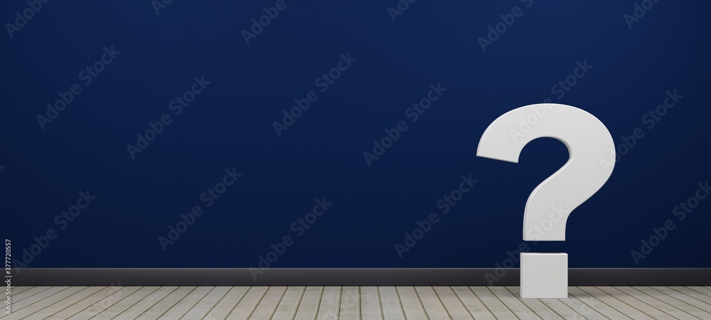 High resolution image of the question mark on simple background. 3D ...