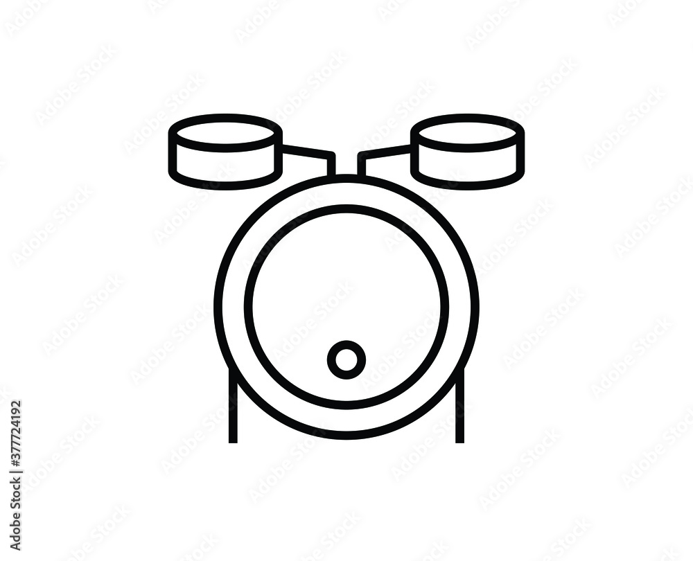 drum icon vector sign isolated on white background. drum symbol ...