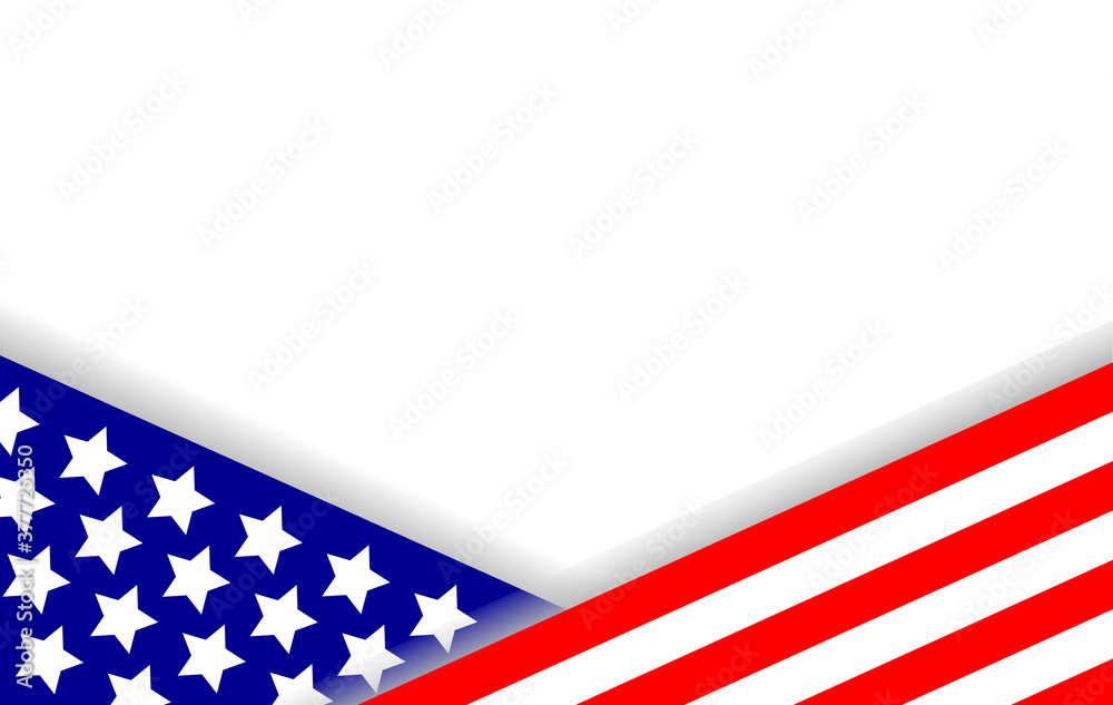 American flag symbols corner frame with empty space for your text ...