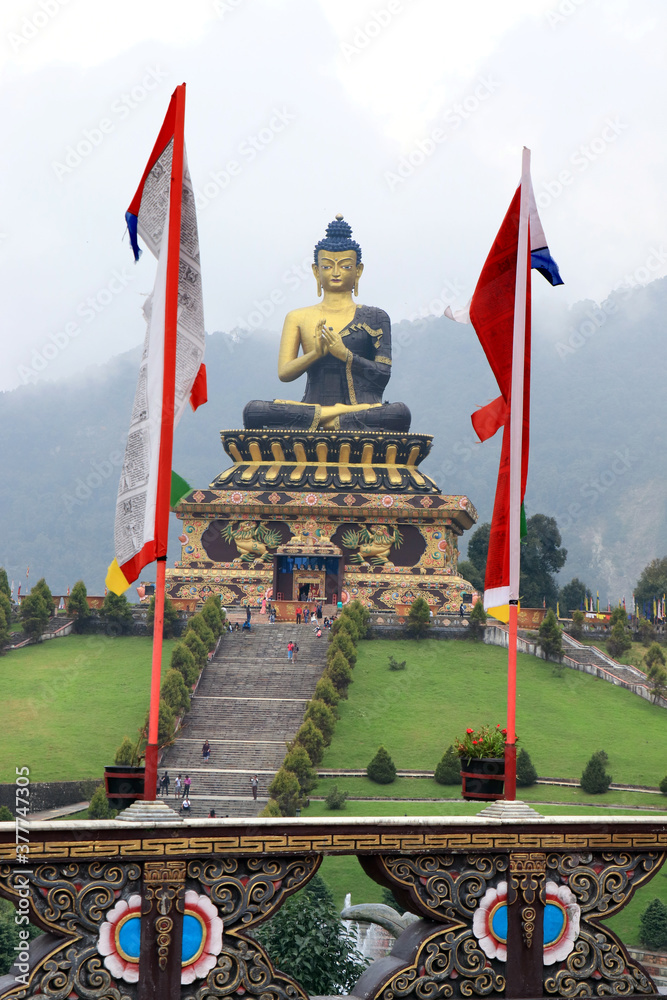 Buddha Park of Ravangla. Beautiful huge statue of Lord Buddha, at ...