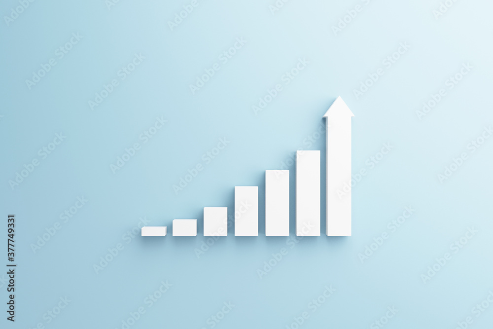 White stair step to growth success, 3d render, progress way and forward ...