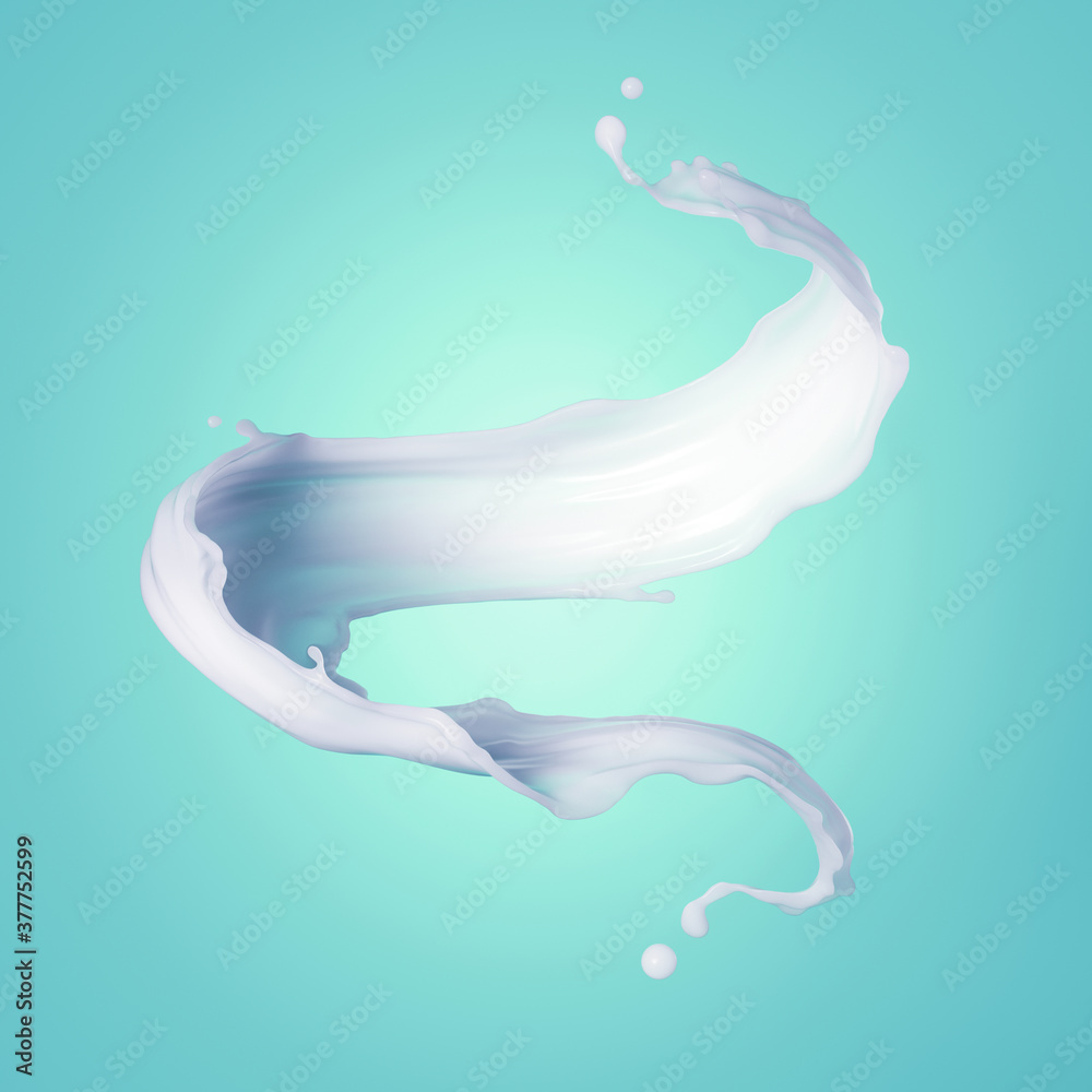 Photo & Art Print 3d render, wavy milk splash clip art isolated on ...