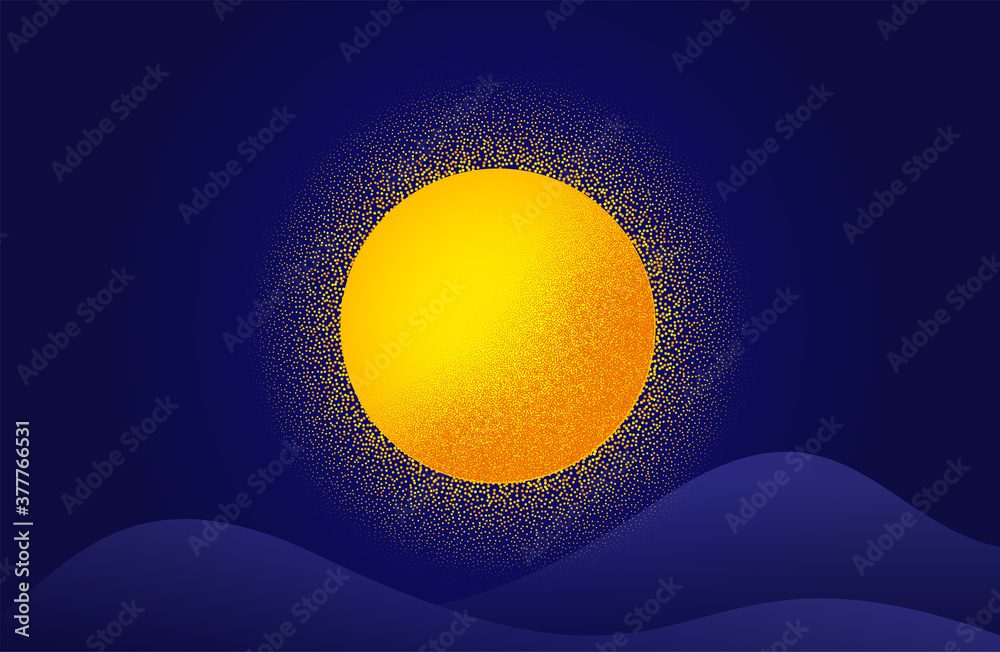Abstract dotwork sun background. Radial sunburst banner with dotted ...