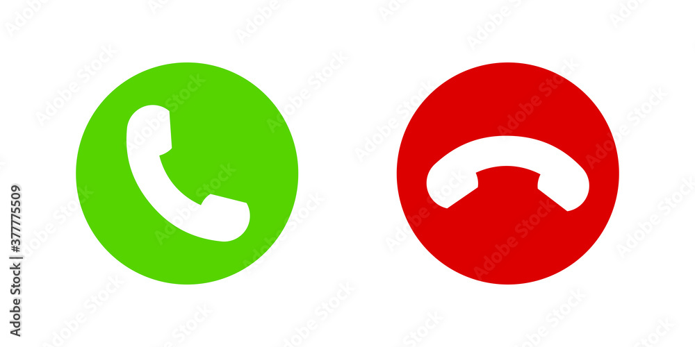 Call answer and rejection icon. Symbol of accept and decline phone ...